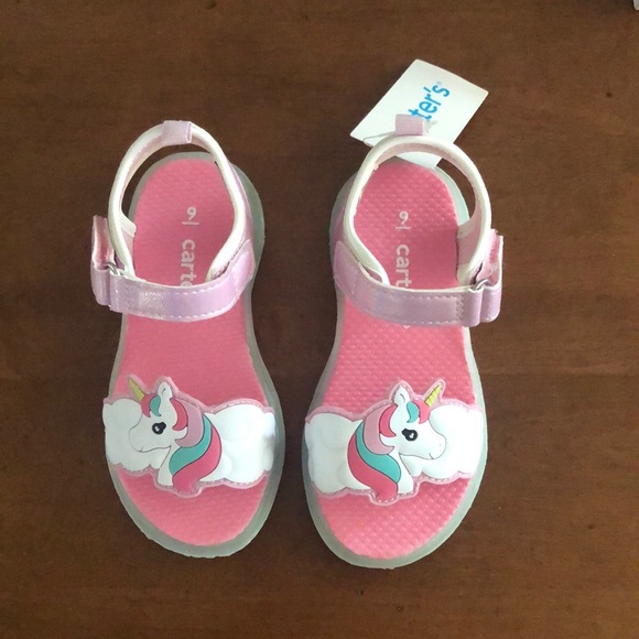 Carter's | Shoes | Carters Girls Dreamy Unicorn Light Up Soles Sandals ...